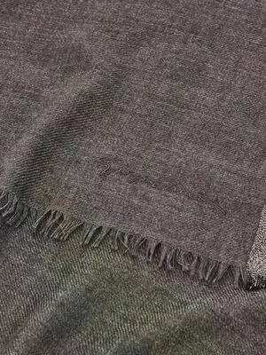 Giorgio Armani Herringbone-pattern Fringed Scarf - Grey