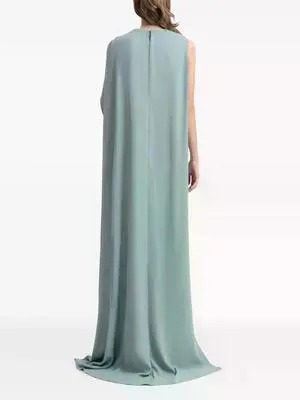 GEMY MAALOUF Beaded Cape Draped Floor-length Gown