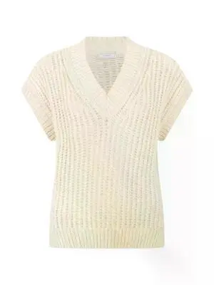 Peserico V-neck Vest - Neutrals
