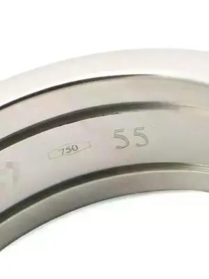 Cartier 18k White Gold Engraved Logo Open Ring