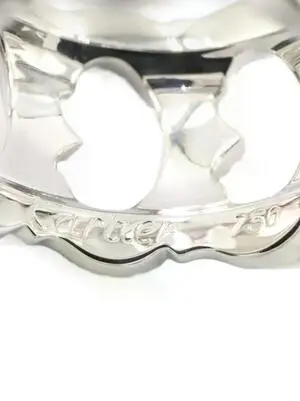 Cartier 18k White Gold Diamond Pavé C De Ring