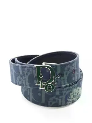 Dior Tears Oblique Motif Embroidered Canvas Belt