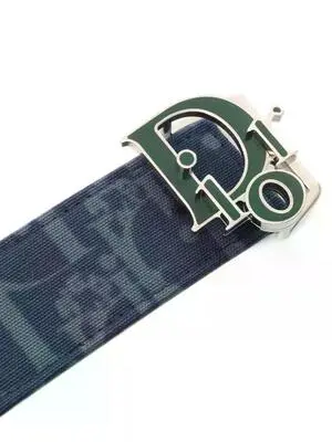 Dior Tears Oblique Motif Embroidered Canvas Belt