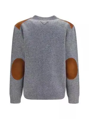 Prada Suede Panel Wool Cardigan