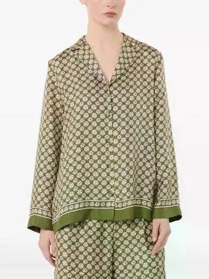 Max Mara Geometric-print Silk Shirt