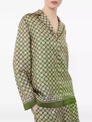 Max Mara Geometric-print Silk Shirt