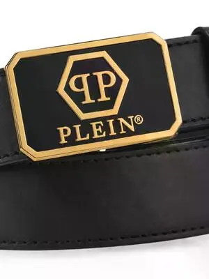 Philipp Plein Hexagon Buckle Leather Belt - Black