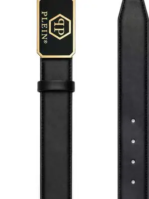 Philipp Plein Hexagon Buckle Leather Belt