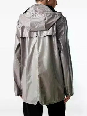 Rains Hooded Gloss-effect Raincoat - Grey