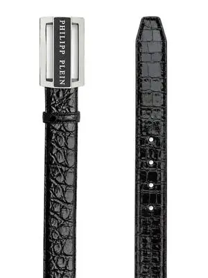 Philipp Plein Crocodile-effect Leather Belt