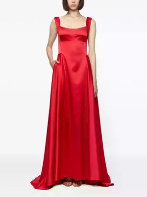 ATU BODY COUTURE Satin Maxi Dress - Red
