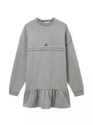 SHUSHU/TONG Ruffled-trim Logo-embroidered Mini Dress