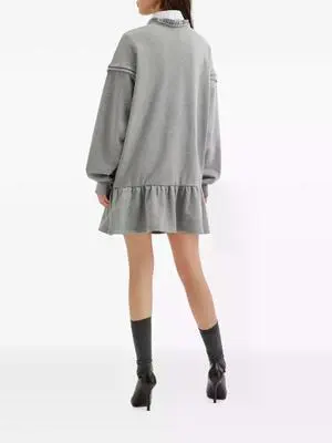 SHUSHU/TONG Ruffled-trim Logo-embroidered Mini Dress
