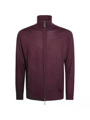 PAOLO PECORA Zip-up High-neck Cardigan - Red