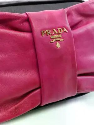 Prada Bow Detail Shoulder Bag - Black