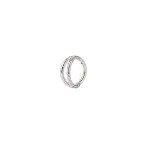 VANCHI Double Clicker Titanium Ring In Platinum - Silver
