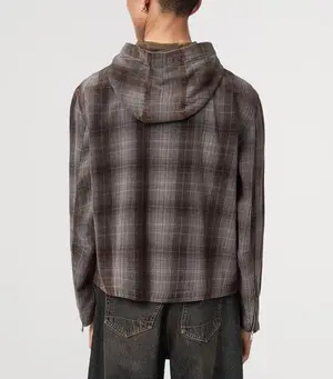 ALLSAINTS Santo Zip-up Hoodie In Checked Organic Cotton