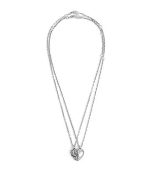 Balenciaga Engraved Midnight Friendship Necklace - Black