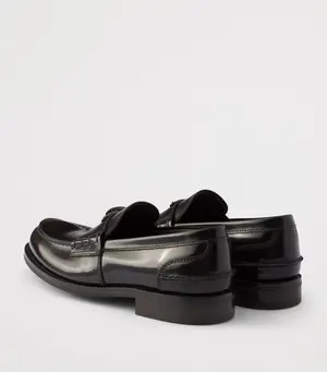 Prada Brushed Leather Triangle Loafers