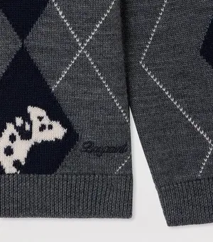 Bonpoint Wool Argyle Polo Sweater