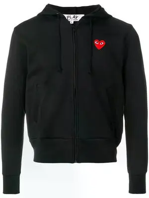 Play Comme Des Garcon Hooded Bomber Jacket - Black