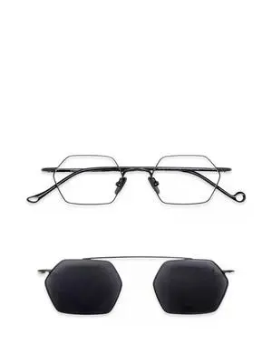 EYEPETIZER Copper + Clip-on Geometric-frame Glasses - Black