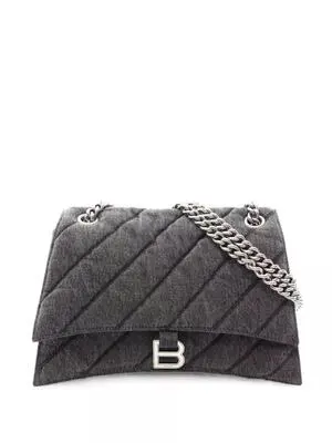 Balenciaga 2000s Medium Crush Quilted Shoulder Bag - Grey