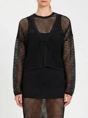 TWINSET Knitted Jumper With Tie Detail - Black