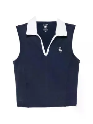 SPORTY & RICH Sleeveless Logo-print Tank Top - Blue