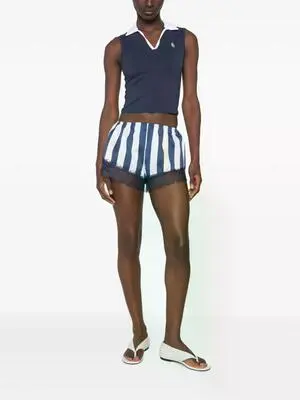 SPORTY & RICH Sleeveless Logo-print Cropped Tank Top