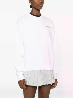 SPORTY & RICH Play Tennis Logo-print Sweatshirt - White