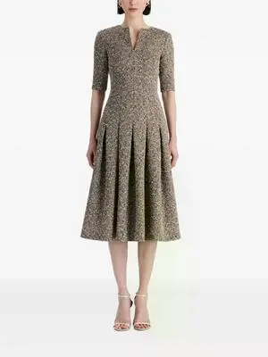 Oscar De La Renta Tweed Midi Dress