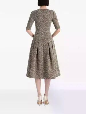 Oscar De La Renta Tweed Midi Dress