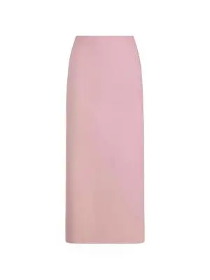 Oscar De La Renta Virgin-wool Pencil Midi Skirt - Pink