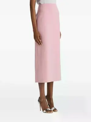 Oscar De La Renta Virgin Wool Pencil Midi Skirt