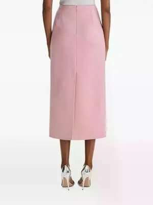 Oscar De La Renta Virgin Wool Pencil Midi Skirt