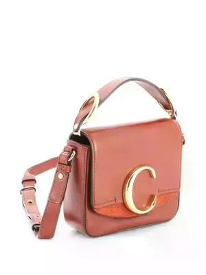 Chloé C Flap Bag Leather Mini Crossbody Bag