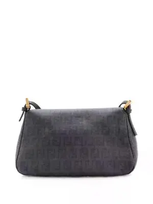 Fendi Mama Forever Bag Zucchino Coated Canvas Mini Shoulder Bag - Black