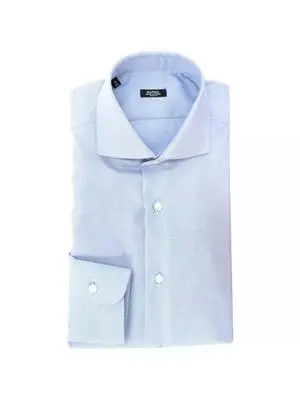 BARBA NAPOLI Micro-pattern Long-sleeve Shirt - Blue