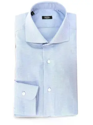 BARBA NAPOLI Micro-pattern Long-sleeve Shirt
