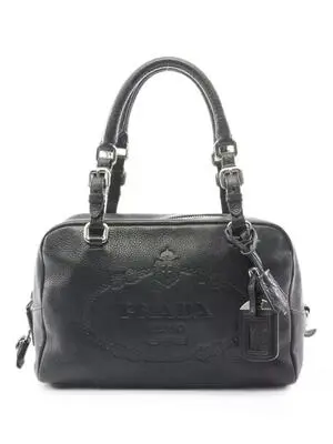 Prada Vitello Daino Handbag - Black