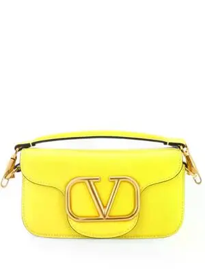 Valentino Garavani Vlogo Loco Flap Leather Small Shoulder Bag - Yellow