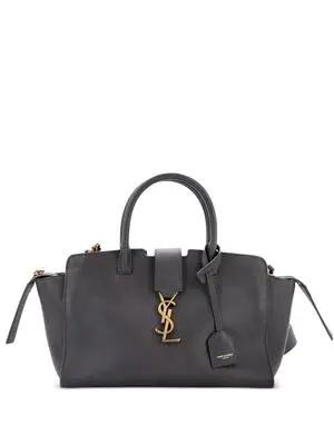 Saint Laurent Monogram Cabas Downtown Leather Baby Satchel - Metallic