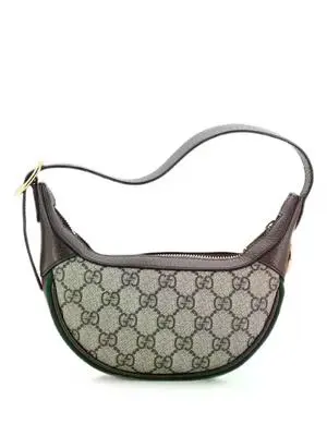 Gucci Ophidia Half Moon Bag Gg Coated Canvas Mini Hobo Bag - Brown