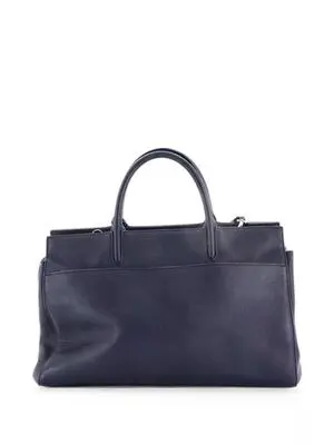 Saint Laurent Rive Gauche Cabas Leather Medium Tote Bag - Blue