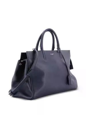 Saint Laurent Rive Gauche Cabas Leather Medium Tote Bag - Blue