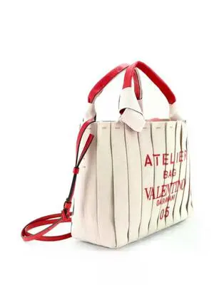 Valentino Garavani Atelier 05 Pleated Canvas Medium Tote Bag