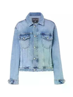 Iceberg Faded Frayed-hem Denim Jacket