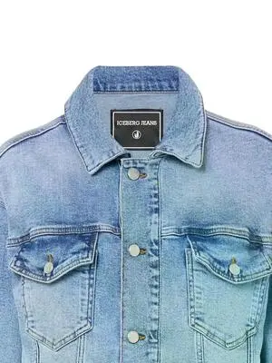 Iceberg Faded Frayed-hem Denim Jacket