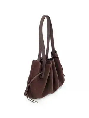 Yuzefi Scallop Pleated Shoulder Bag - Brown